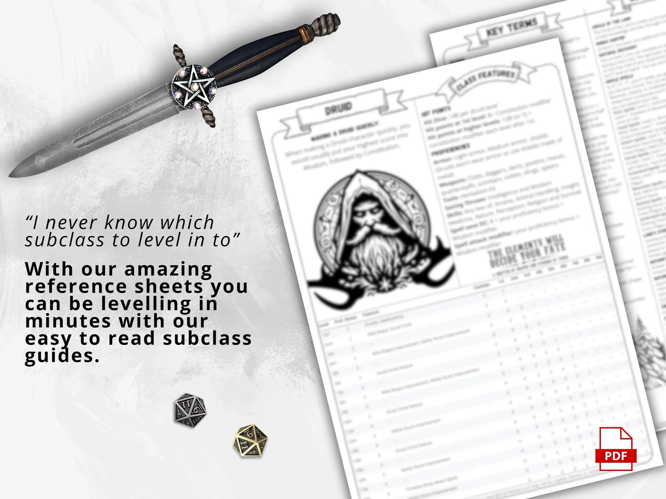 Druid 2014 Reference Guide | D&D 5e Cheat Sheet PDF – FeyWorks