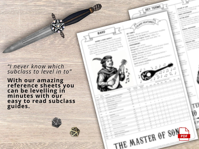 Bard 2024 Reference Guide | DnD 5e Class Cheat Sheet PDF – FeyWorks