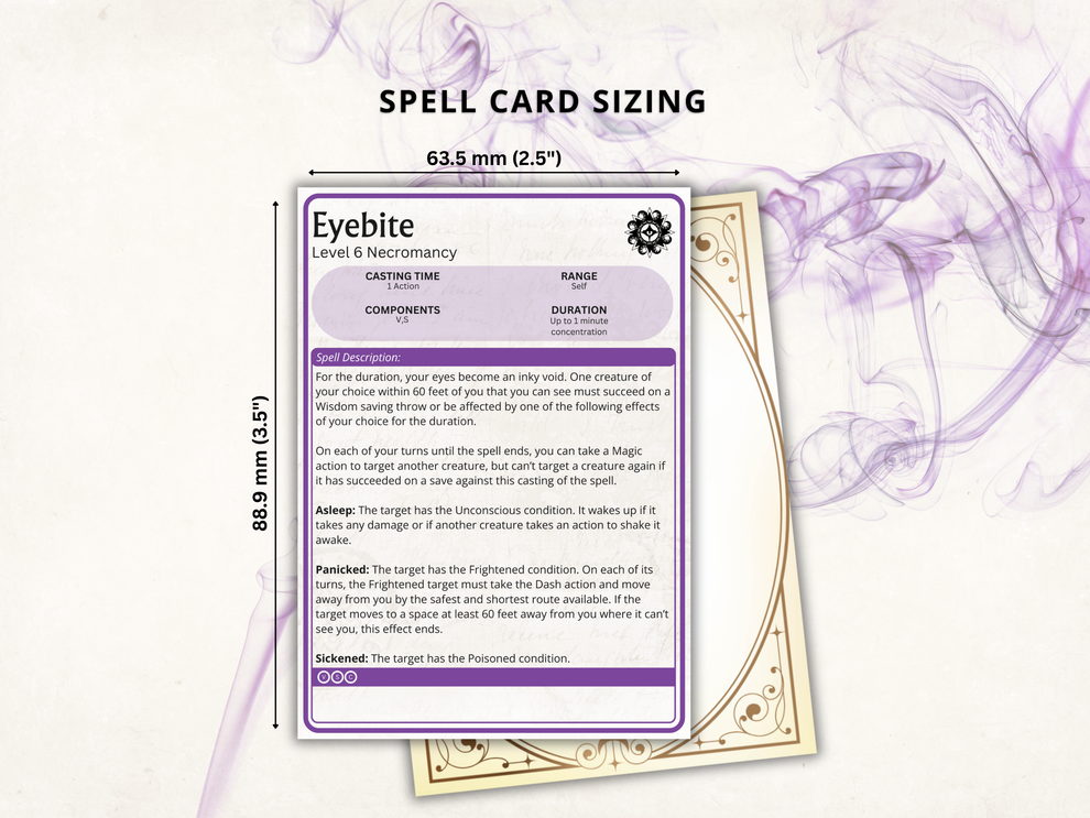 Warlock DnD Spell Cards 2024 | DnD 5e Printable & Digital PDF – FeyWorks