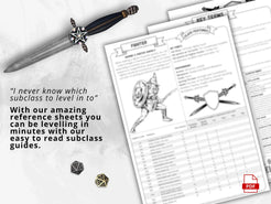 Fighter 2014 Reference Guide | DnD 5e Class Cheat Sheet PDF – FeyWorks