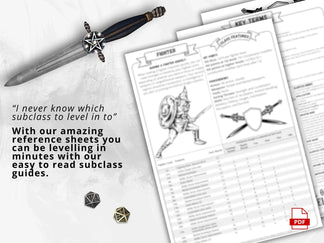 Fighter 2014 Reference Guide | DnD 5e Class Cheat Sheet PDF – FeyWorks