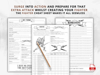 Fighter 2014 Reference Guide | DnD 5e Class Cheat Sheet PDF – FeyWorks