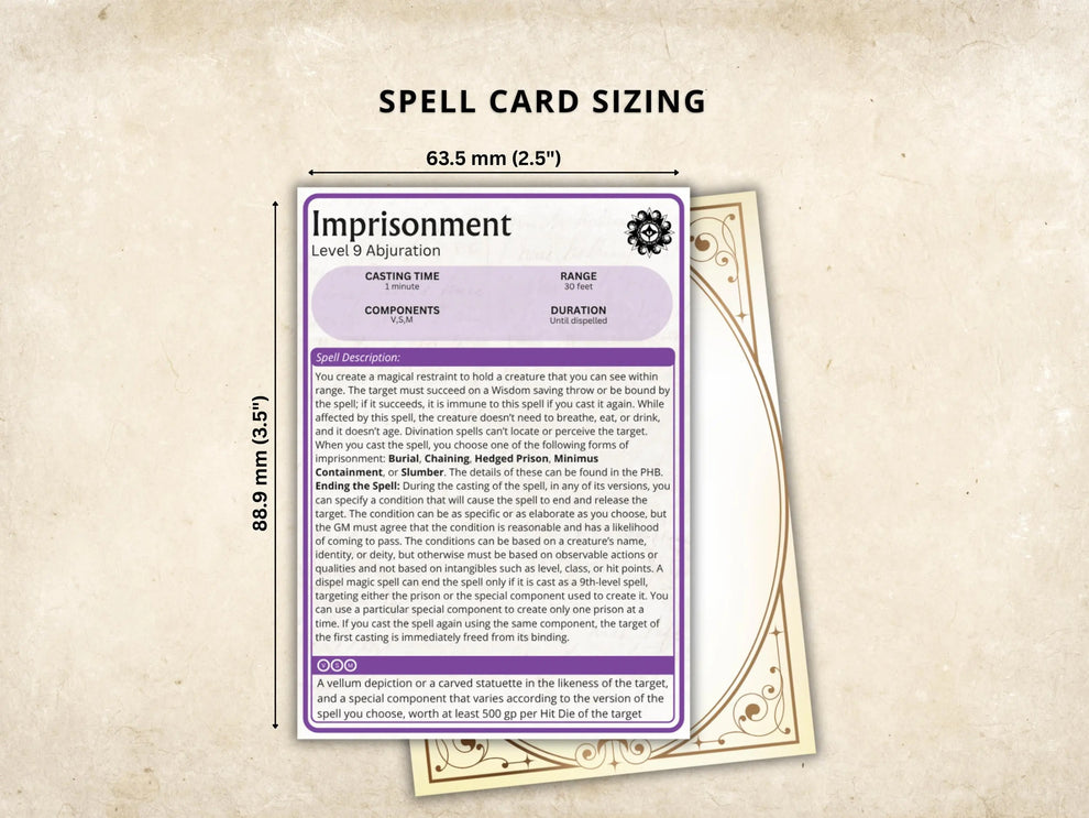 Warlock Spell Cards | DnD 5e Printable & Digital PDF | SRD Compliant ...