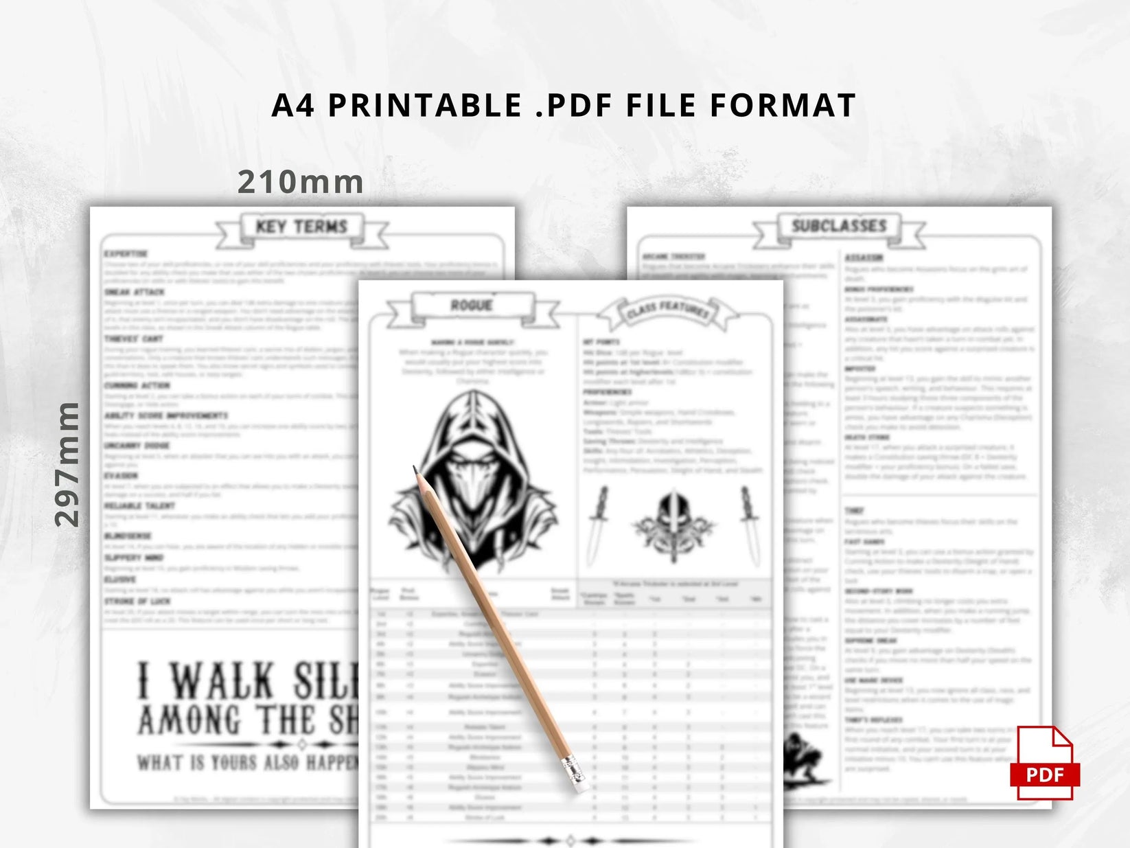 Rogue 2014 Reference Guide | DnD 5e Class Cheat Sheet PDF – FeyWorks